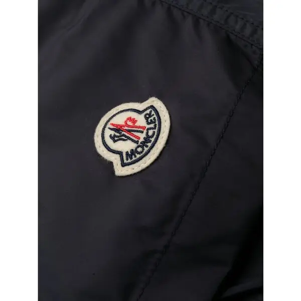 Moncler Swim Shorts With Logo Patch - Blue