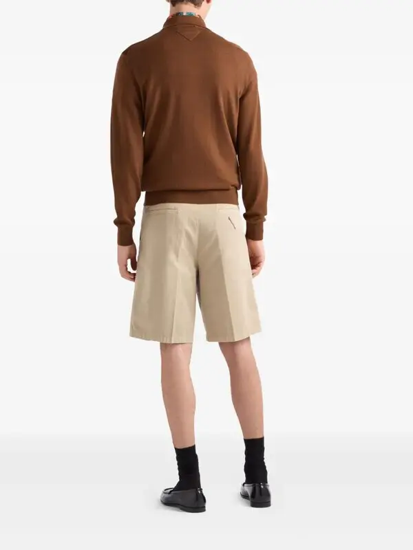 Prada Vintage-effect Cotton Bermuda Shorts - Multicolor