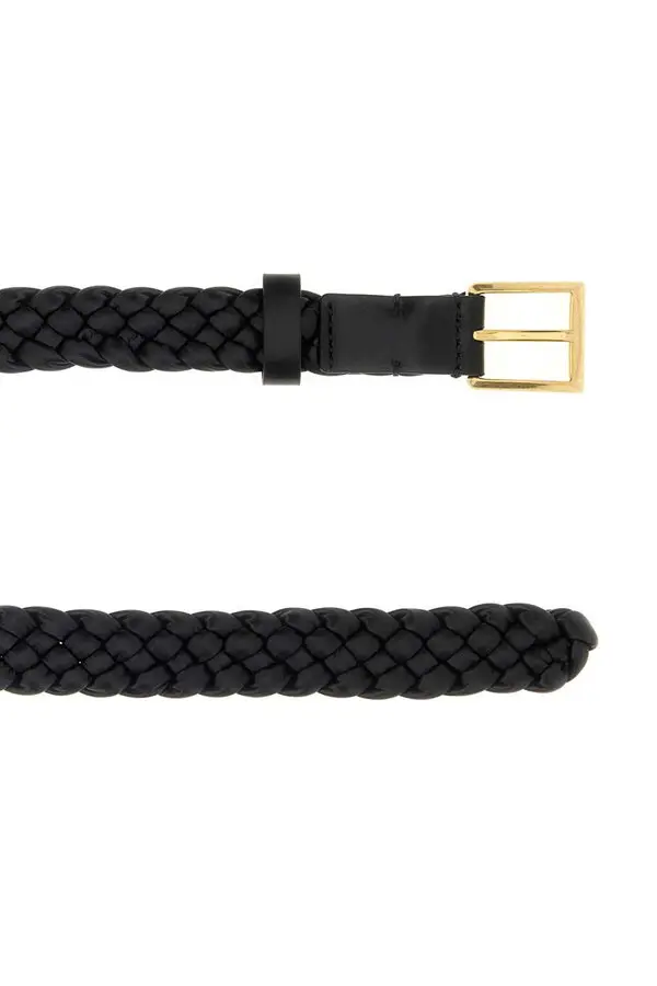 Bottega Veneta Woven Leather Belt - Black