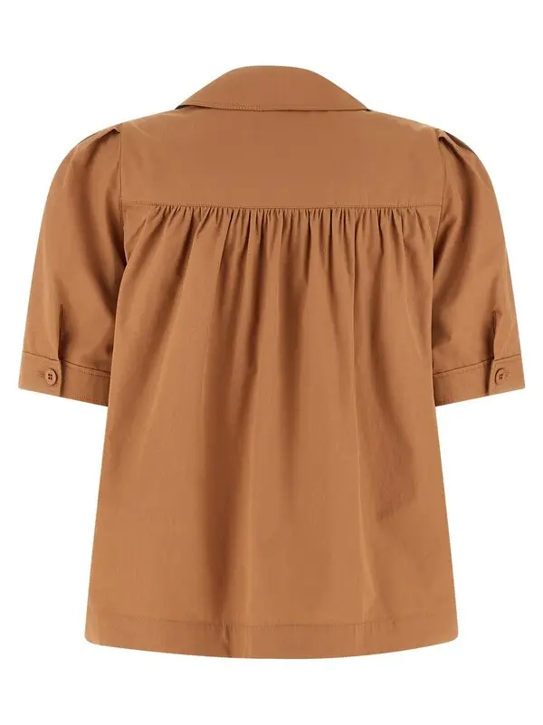Chloé Logo Embroidered Cotton Poplin Shirt