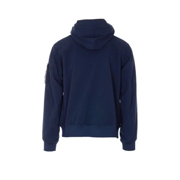 Stone Island Logo Light Soft Shell-r Jacket - Blue