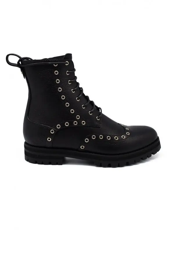 JIMMY CHOO Hannah Studded Leather Boots - Black