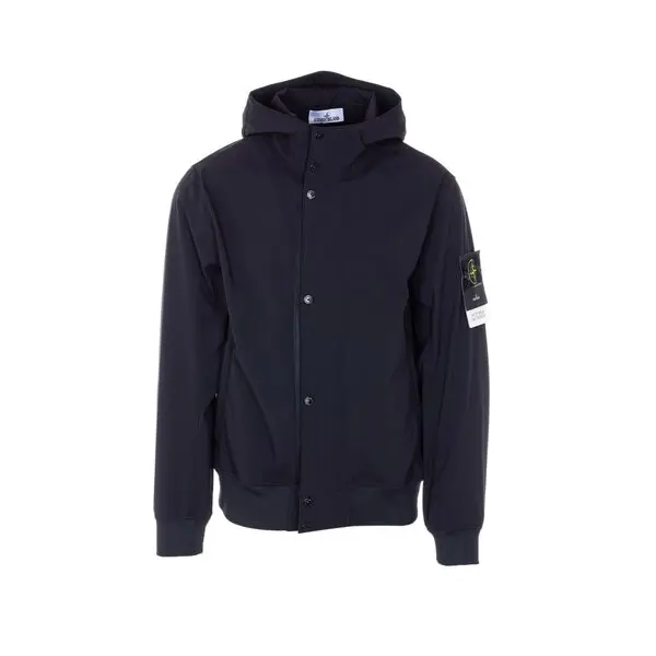 Stone Island Logo Light Soft Shell-r Jacket - Black