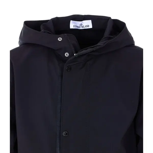 Stone Island Logo Light Soft Shell-r Jacket - Black