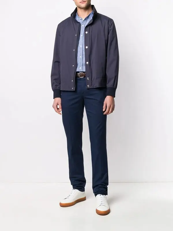 Brunello Cucinelli Garment-dyed Cotton Gabardine Slim-fit Trousers