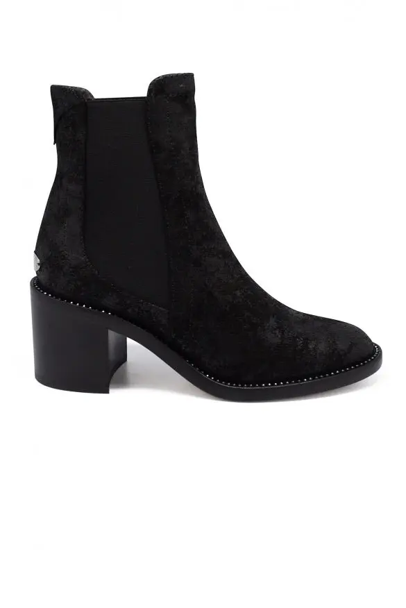 JIMMY CHOO Merril Suede Embellished Ankle Boots - Black