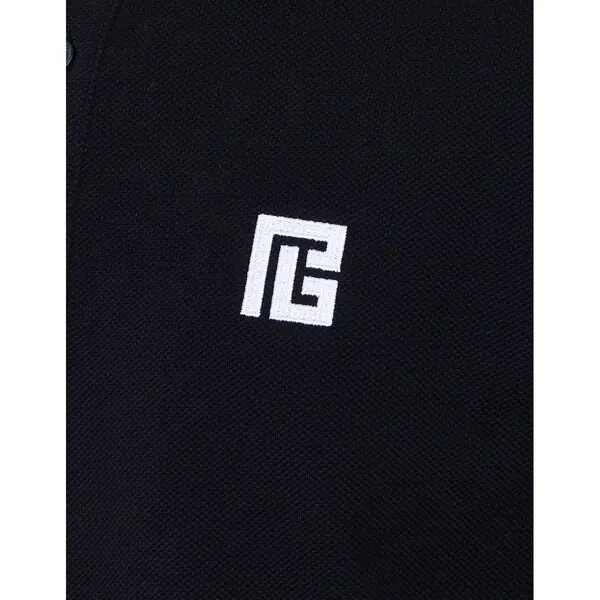 Balmain Embroidered Pb Logo Polo - Black