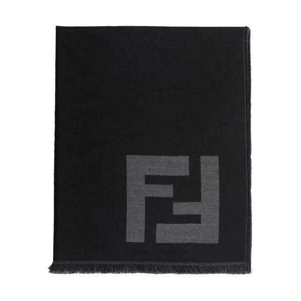 Fendi Macro Ff Motif Scarf - Black