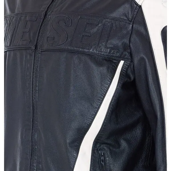 DIESEL® Logo L-adam Leather Biker Jacket