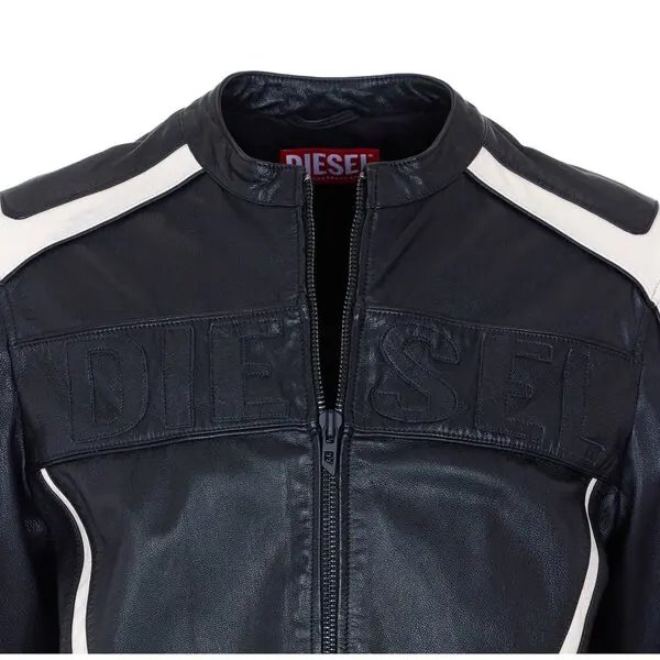 DIESEL® Logo L-adam Leather Biker Jacket