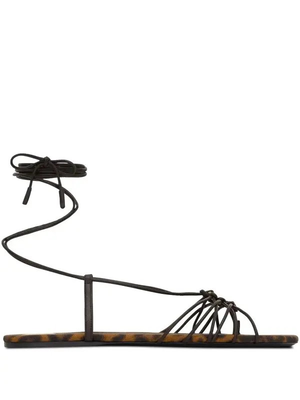 Saint Laurent Babylone Flat Sandals - Brown