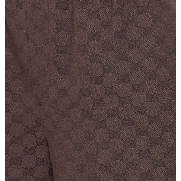 Gucci Gg Canvas Linen Blend Bermuda Shorts - Brown