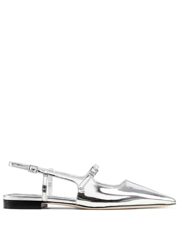 JIMMY CHOO Didi Ballet Flats In Metallic Patent Leather - Silver