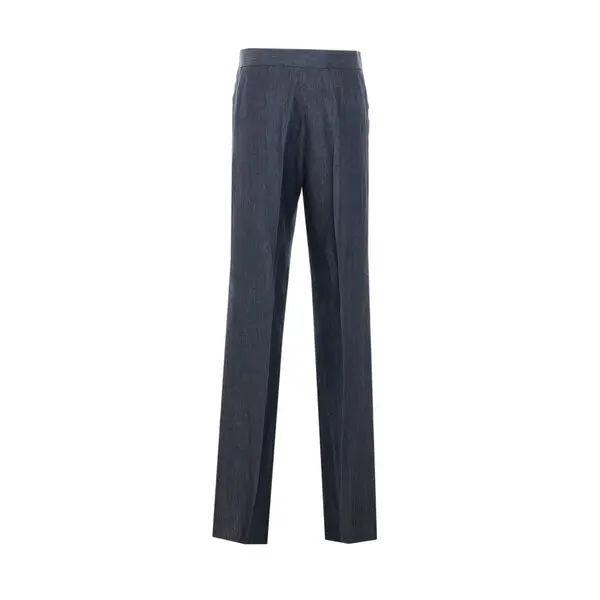 Max Mara Straight-leg Linen Trousers - Gray