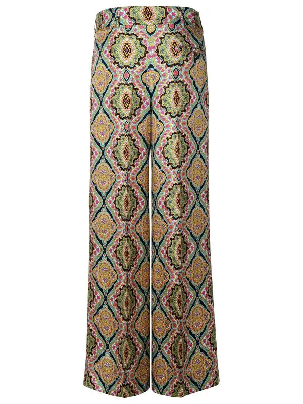 Etro Silk Trousers With All-over Print