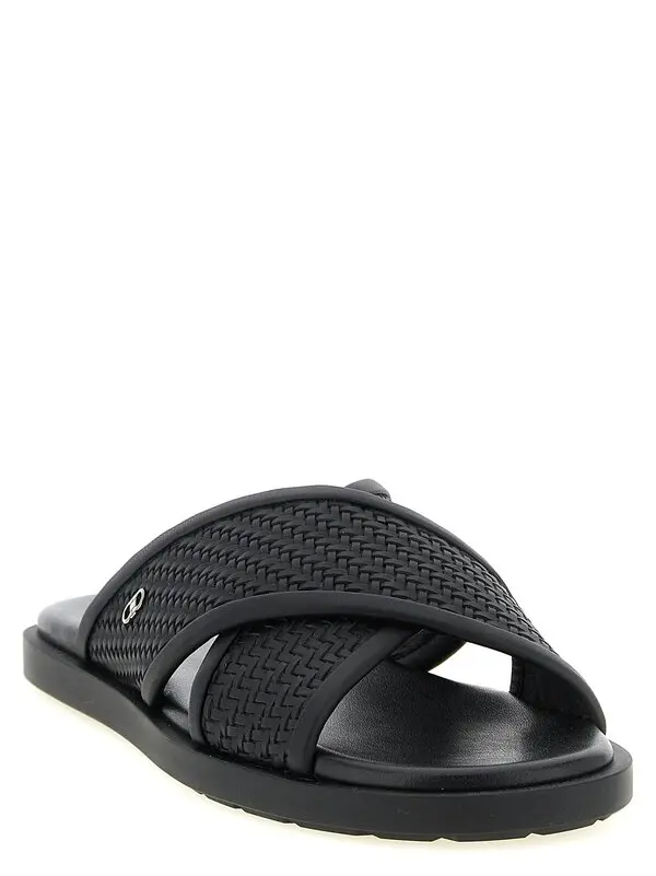FERRAGAMO Brise 2 Leather Sandals With Woven Detail