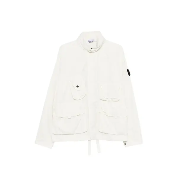 Stone Island Military Jacket With Zip Fastening And Logo Patch