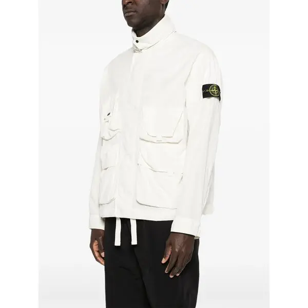 Stone Island Military Jacket With Zip Fastening And Logo Patch