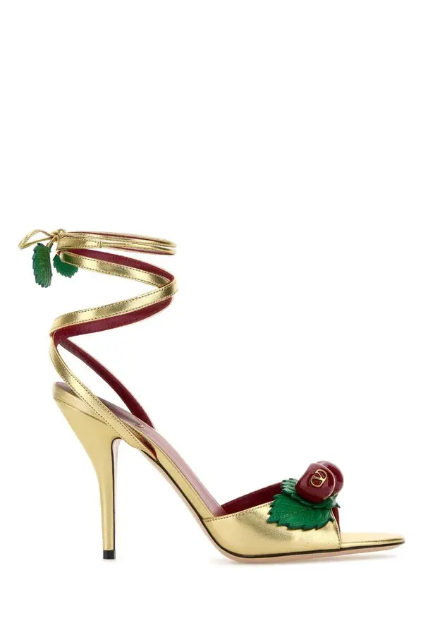 Valentino Garavani Embellished Leather Cherryfic Sandals