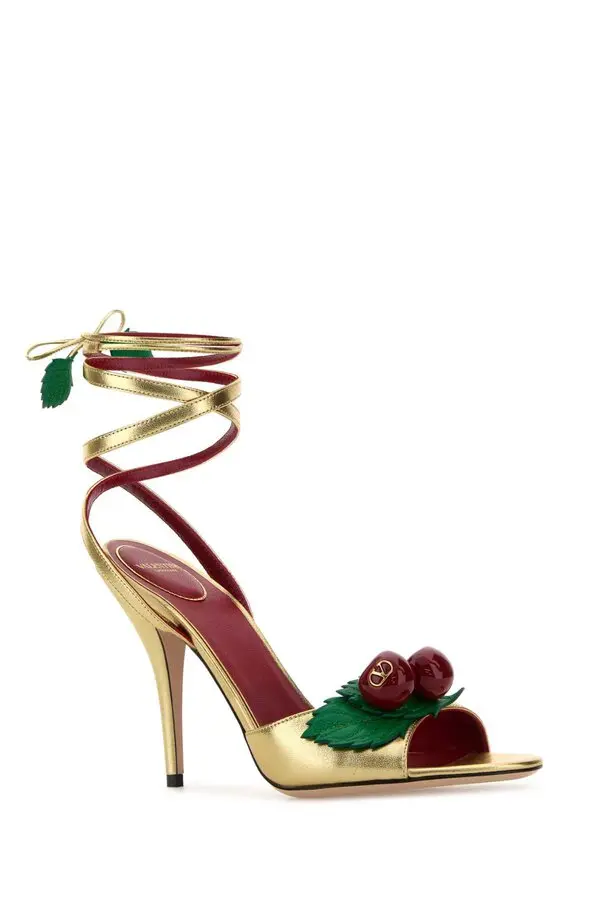 Valentino Garavani Embellished Leather Cherryfic Sandals