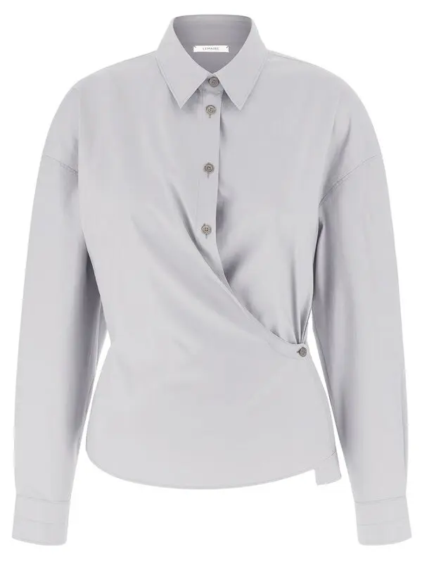 LEMAIRE Lemmaire Straight Collar Twisted Shirt - Gray