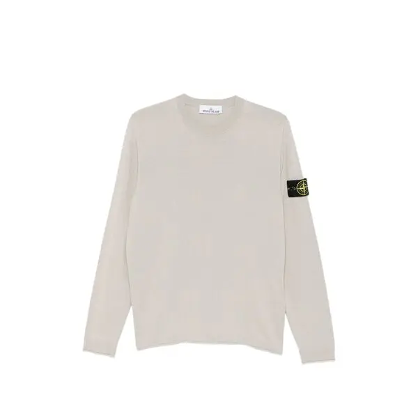 Stone Island Logo Patch Knit Jumper - Gray