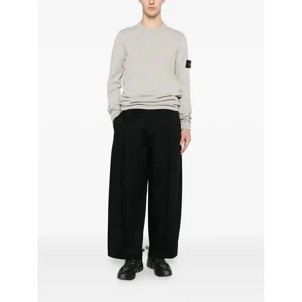 Stone Island Logo Patch Knit Jumper - Gray