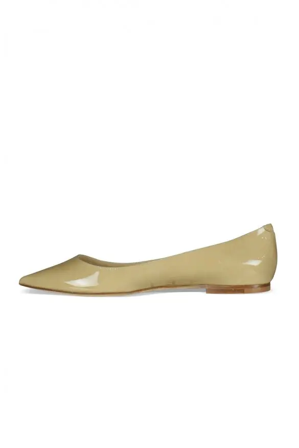 JIMMY CHOO Alina Pointed Toe Leather Ballerinas
