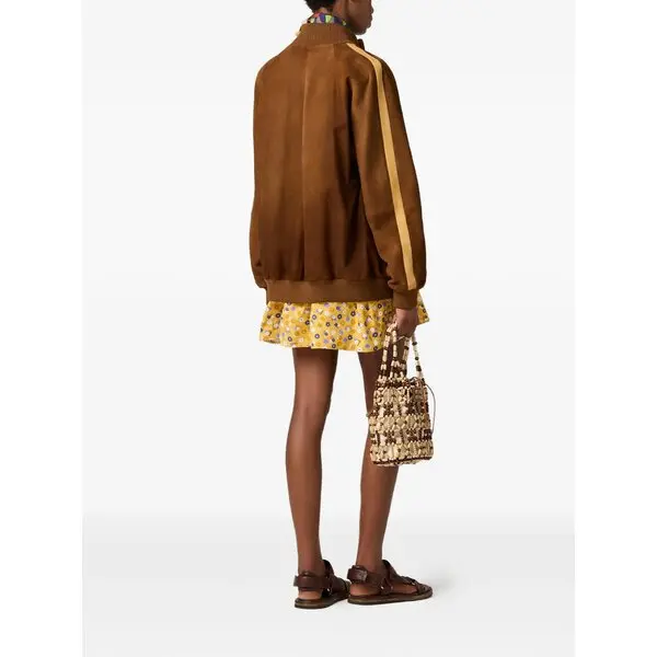 Miu Miu Leather Jacket With Embossed Logo