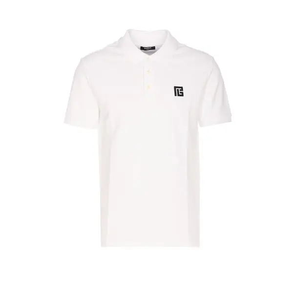 Balmain Embroidered Pb Logo Polo - White