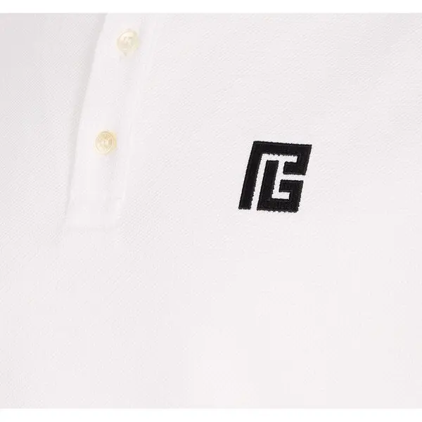 Balmain Embroidered Pb Logo Polo - White