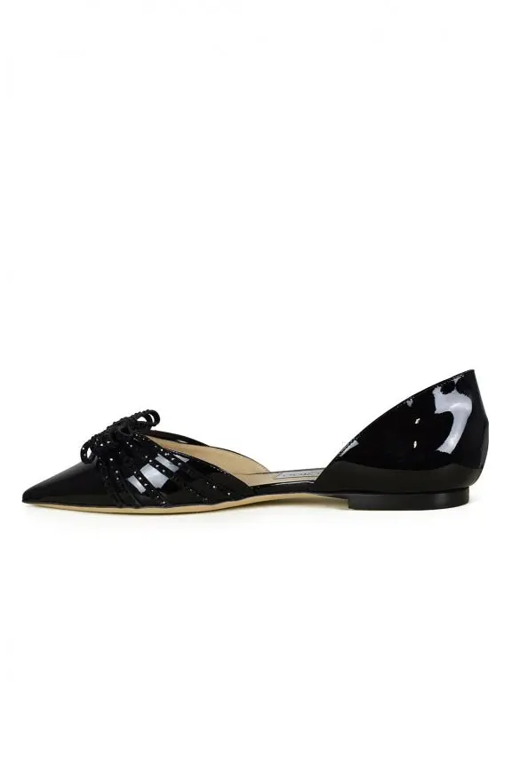 JIMMY CHOO Kaitence Flat With Crystal Embellished Bow