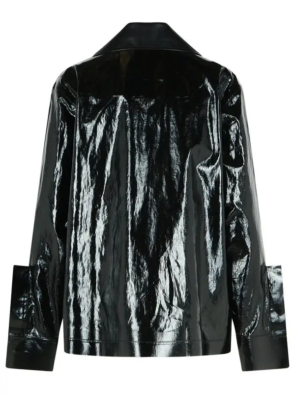 JIL SANDER Glossed Linen Jacket - Black
