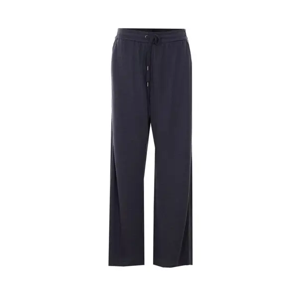 Brunello Cucinelli Wide Leg Trousers With Beaded Stripe - Gray