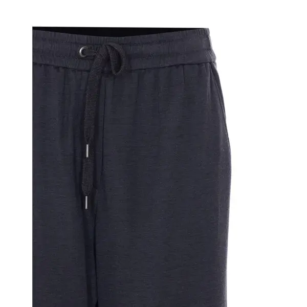 Brunello Cucinelli Wide Leg Trousers With Beaded Stripe - Gray