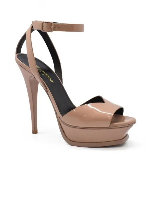 Saint Laurent Tribute Lips Patent Leather Platform Sandals