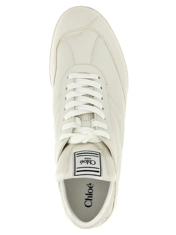 Chloé Kick Leather Sneakers With Logo Detail