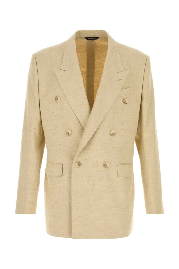 Dolce & Gabbana Sand Tweed Blazer - Brown