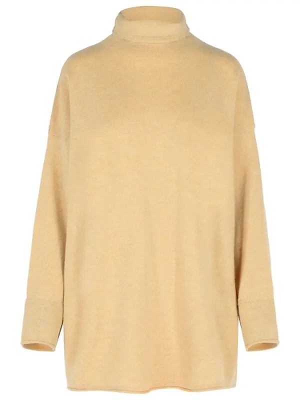 Max Mara Beige Cashmere Turtleneck Sweater