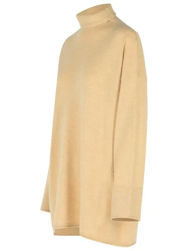 Max Mara Beige Cashmere Turtleneck Sweater