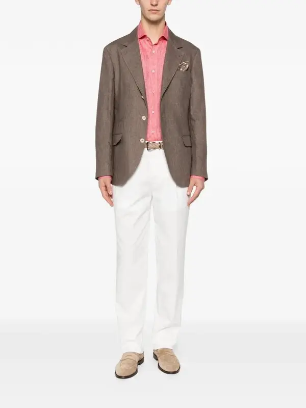 Brunello Cucinelli Linen Deconstructed Blazer - Multicolor