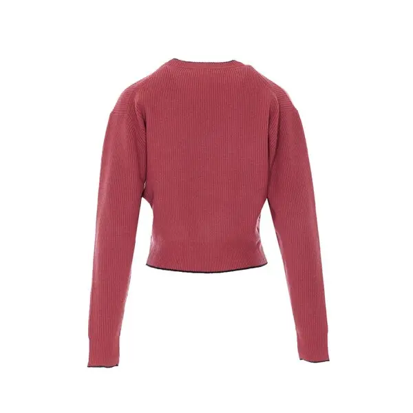 Chloé Ribbed Crew Neck Long Sleeve Sweater With Frontal Logo