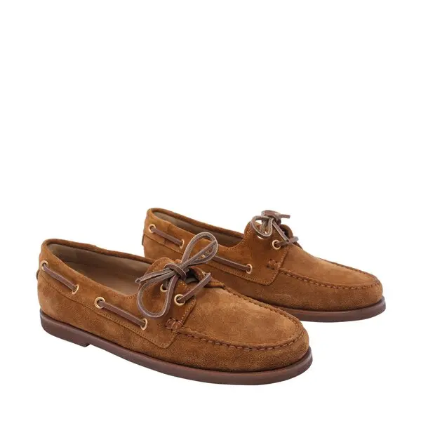 GIANVITO ROSSI Suede Leather Loafers - Brown