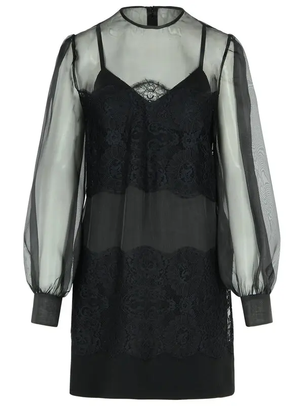Dolce & Gabbana Silk Organza Dress - Black