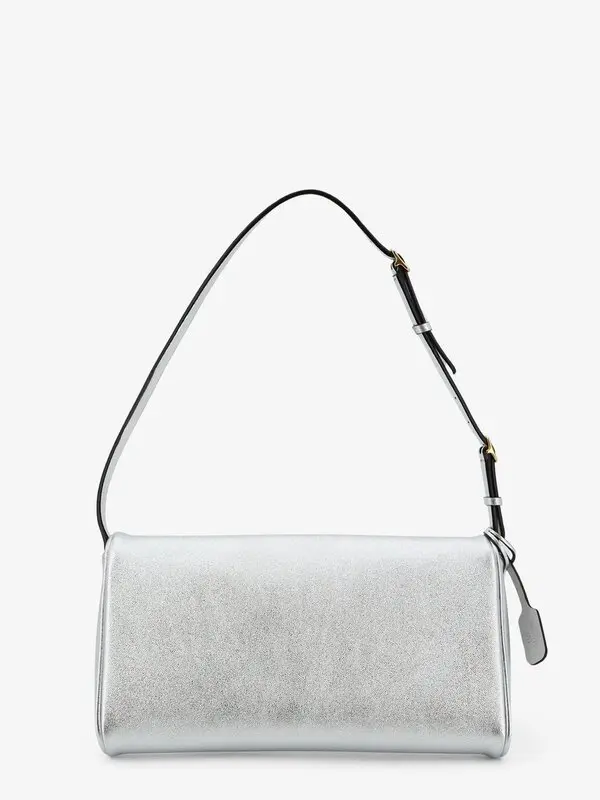 Valentino Garavani Laminated Leather Shoulder Bag - Silver