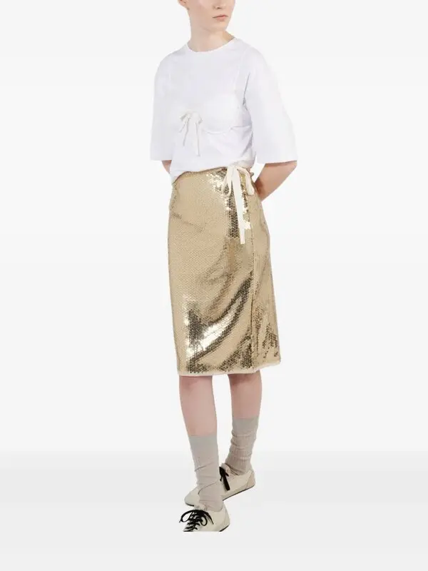 Prada Sequined Pencil Skirt - Silver