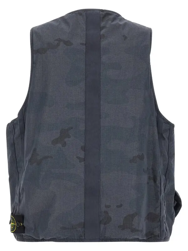 Stone Island Camouflage Print Utility Vest