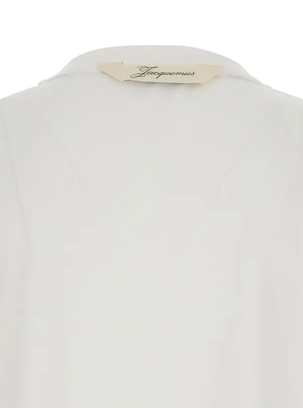Jacquemus Le Rond Carre' T-shirt With Round Neck And Logo On The Back In Fabric