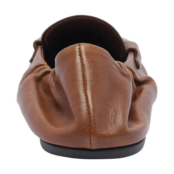 Miu Miu Ruched Leather Loafers - Brown