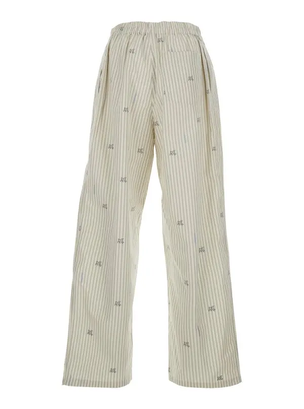 Jacquemus Striped Cotton Pants With Elasticated Waist
